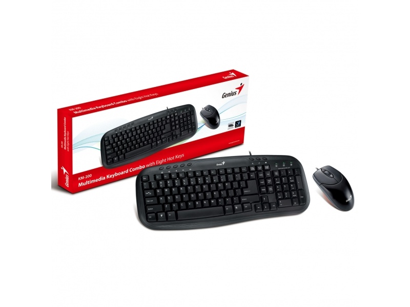 Combo Genius KM-200 Teclado y Mouse Multimedia USB Español