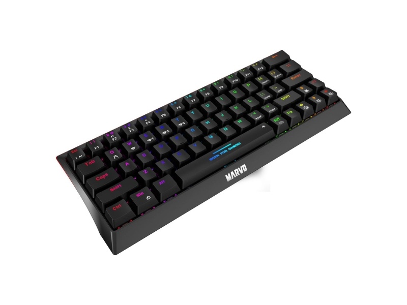 Teclado Gamer Marvo KG962W mecánico 60% switch blue español