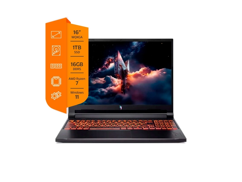 Notebook Gamer Acer Nitro V 16S AI Ryzen 7 16GB 1TB 16 WQXGA RTX 5070 Nnet